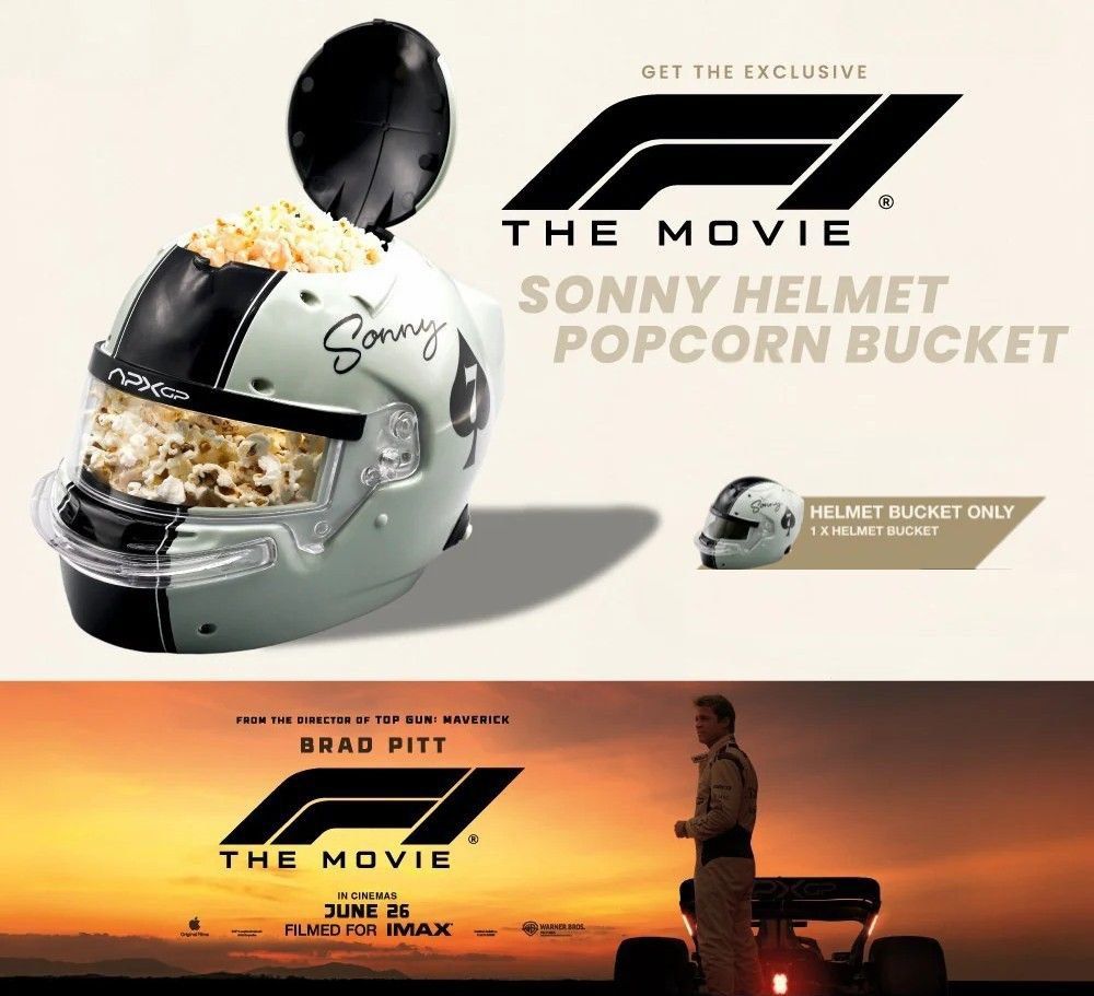 F1 The Movie Sonny Hayes Helmet Popcorn Bucket Limited Edition, Hobbies ...