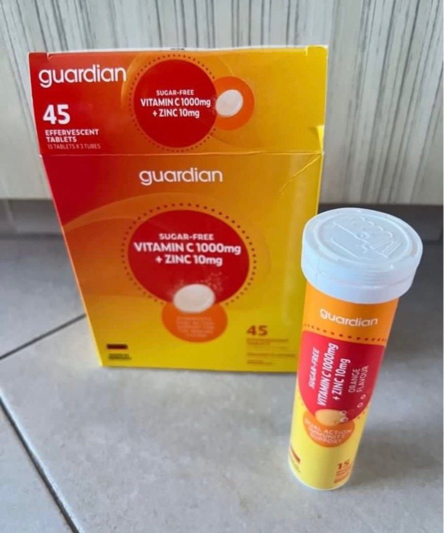 Guardian Sugar free Vitamin C 1000mg + Zinc 10mg, Health & Nutrition ...