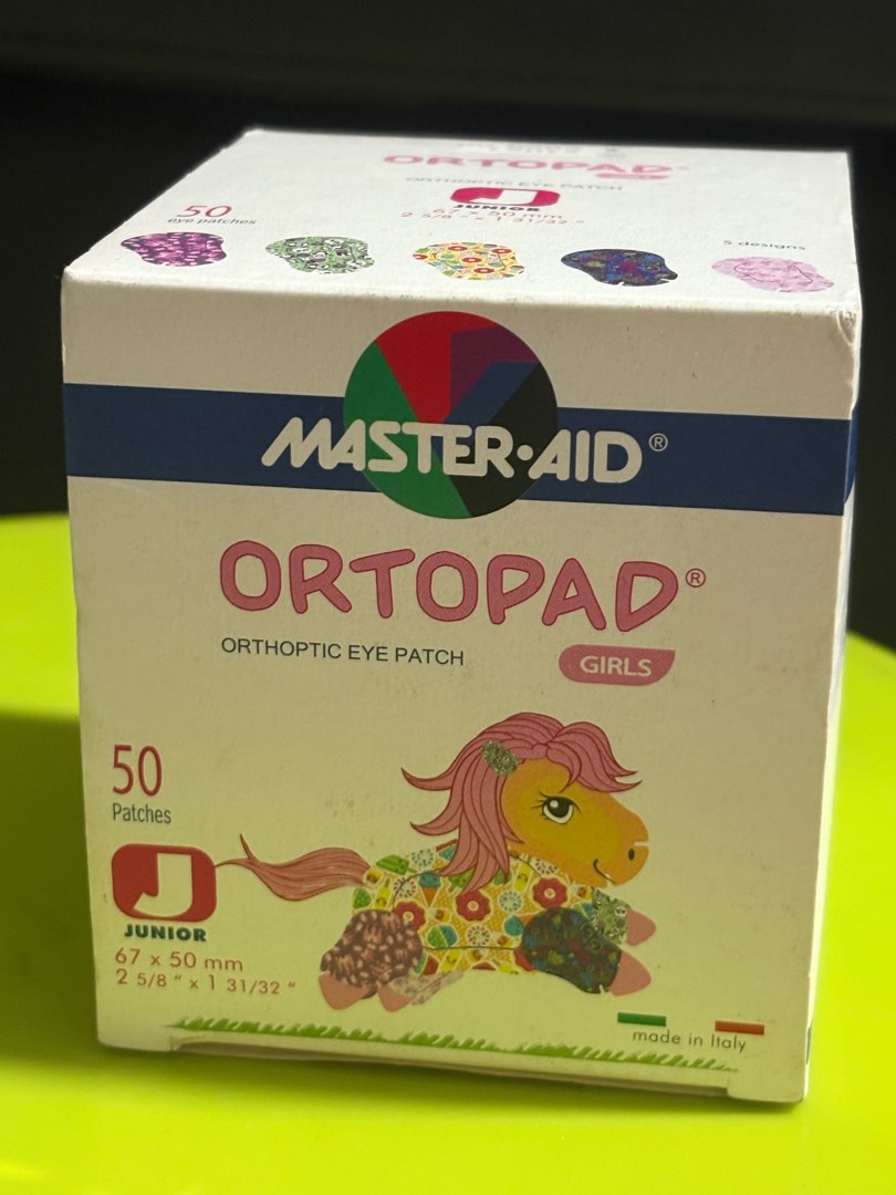 Ortopad Junior Girls Orthoptic Eye Patches, Health & Nutrition, Medical ...
