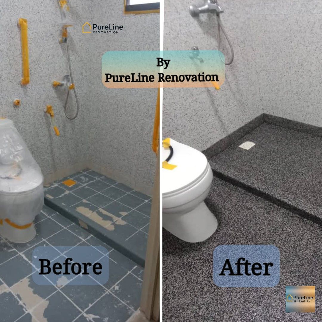 Toilet floor and wall flakes overlay. Singapore flakes service, Home ...