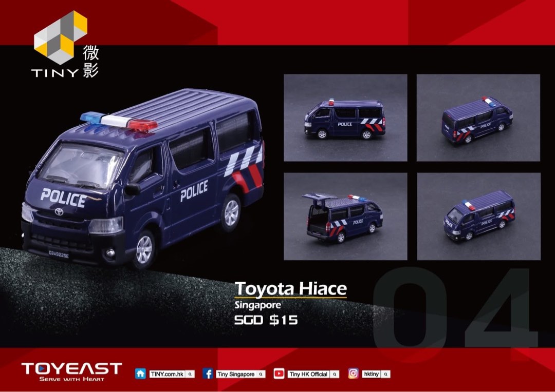 1:64 Tiny SG04 Toyota Hiace Police Van, Hobbies & Toys, Toys & Games on ...