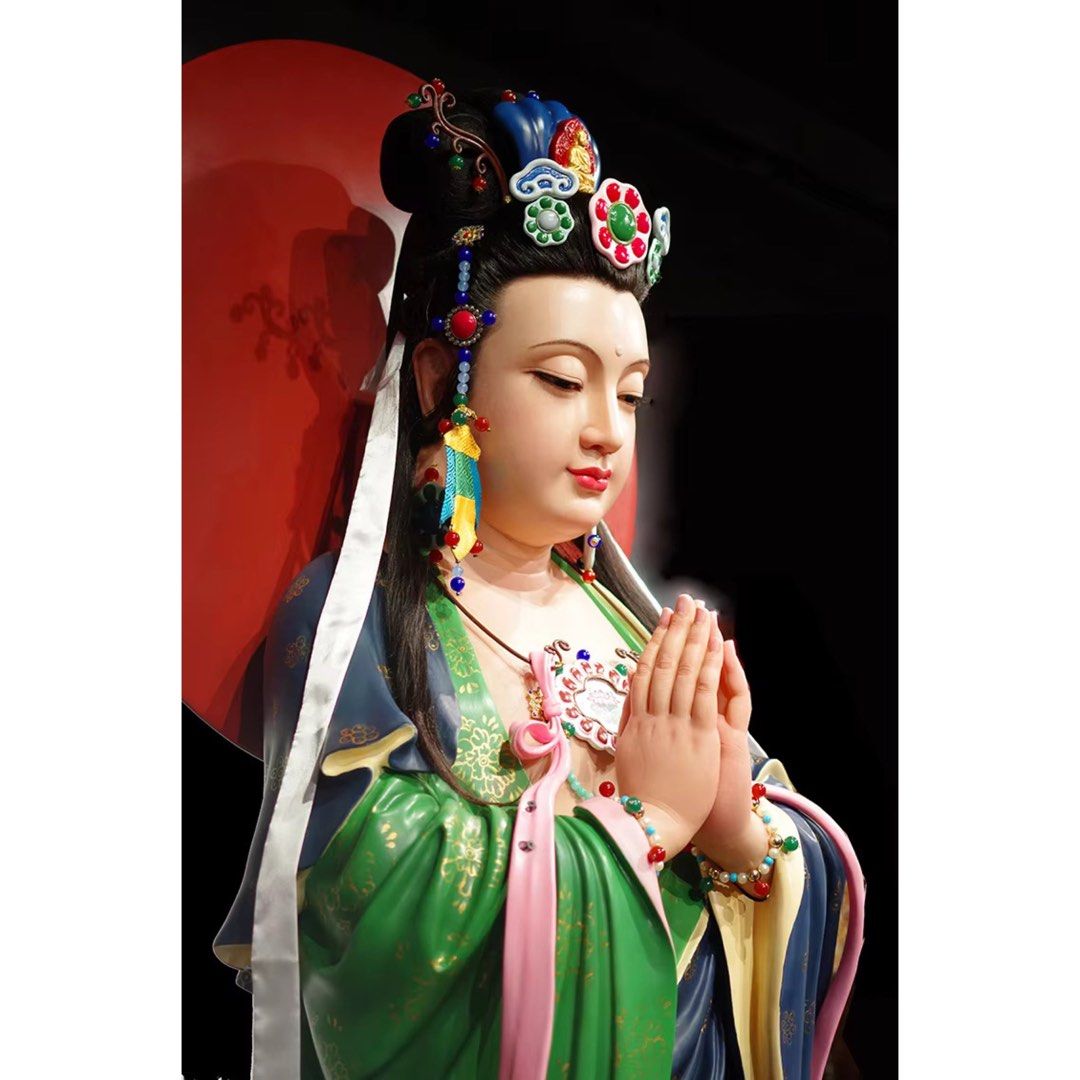 199cm Guanyin Buddha Hyper Realistic Life Size Religious Figure Wax ...