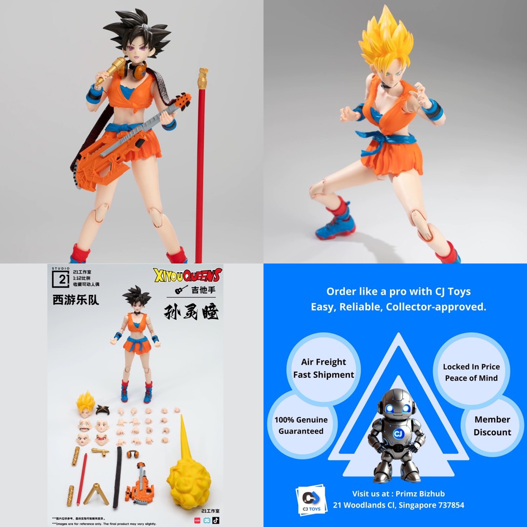 21 STUDIO XIYOU QUEEN BAND GUITARIST SUN LING TONG 1/12 ACTION FIGURE ...