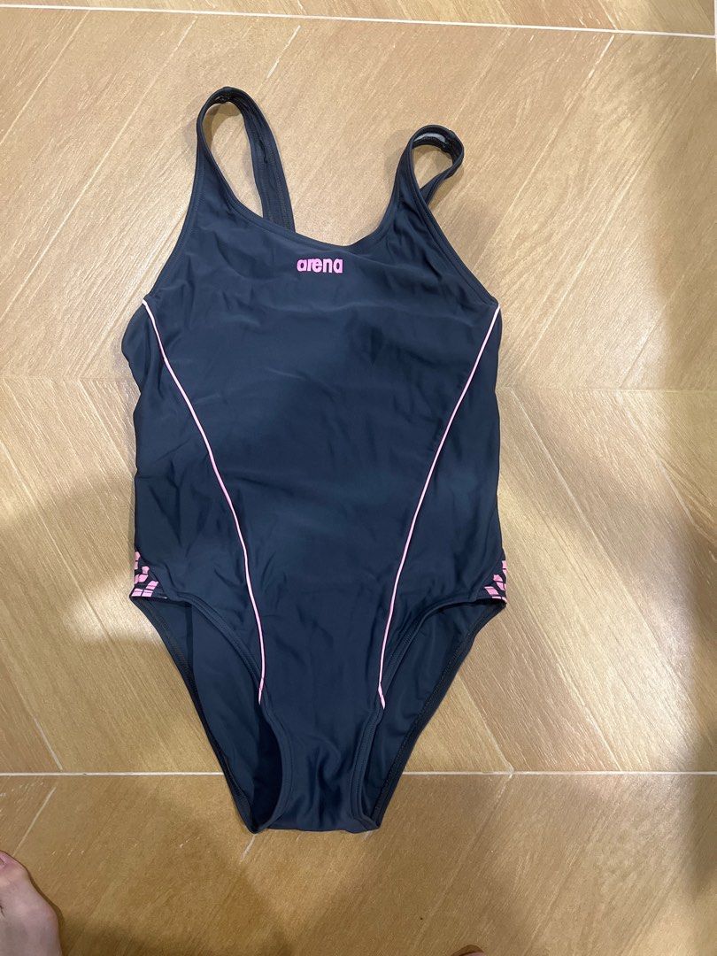 Arena Black Swimsuit with Pink Accents, Women's Fashion, Swimwear ...