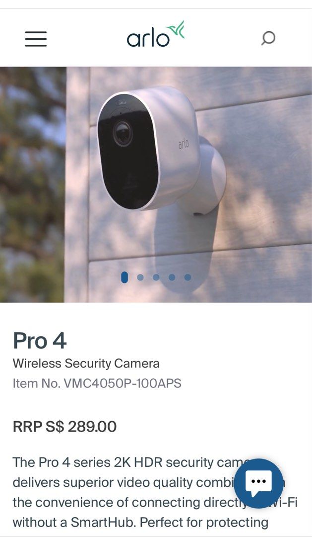 Arlo Pro 4 Wireless Security Camera, Furniture & Home Living, Security & Locks, Security Systems ...