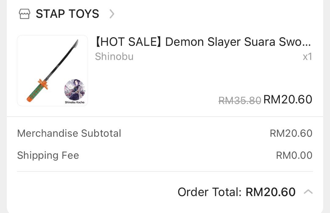 Demon Slayer Shinobu Katana Cosplay, Hobbies & Toys, Toys & Games on ...