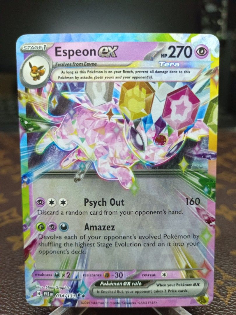 Espeon ex Tera - 034/131 SV (Prismatic Evolutions) Pokemon Card 2025 ...