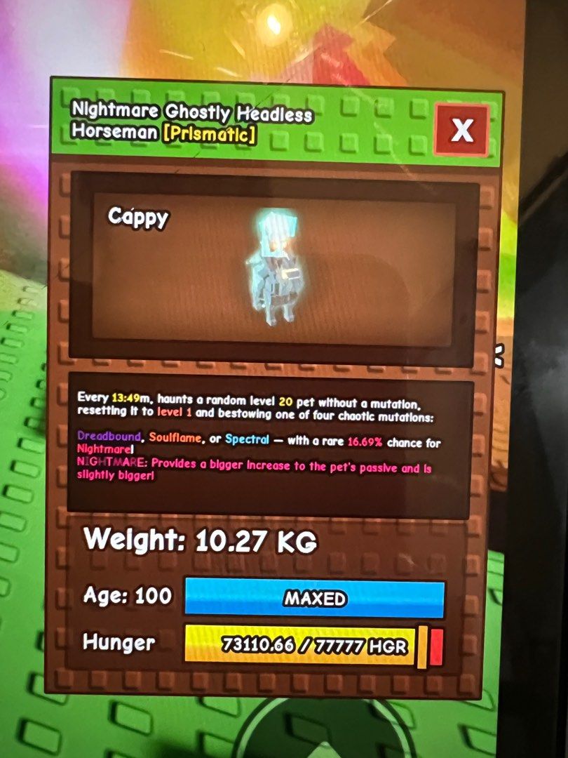 Grow a Garden Nightmare Ghostly Headless Horseman [ROBLOX], Video ...