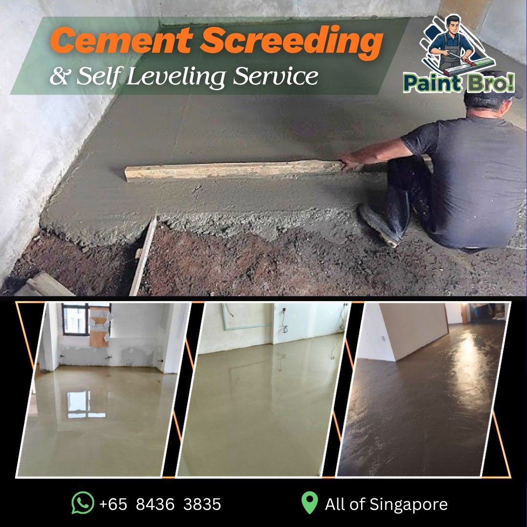 HDB BTO CONDO House Cement Screeding / Commercial Area Cement Screeding / Floor Screeding ...