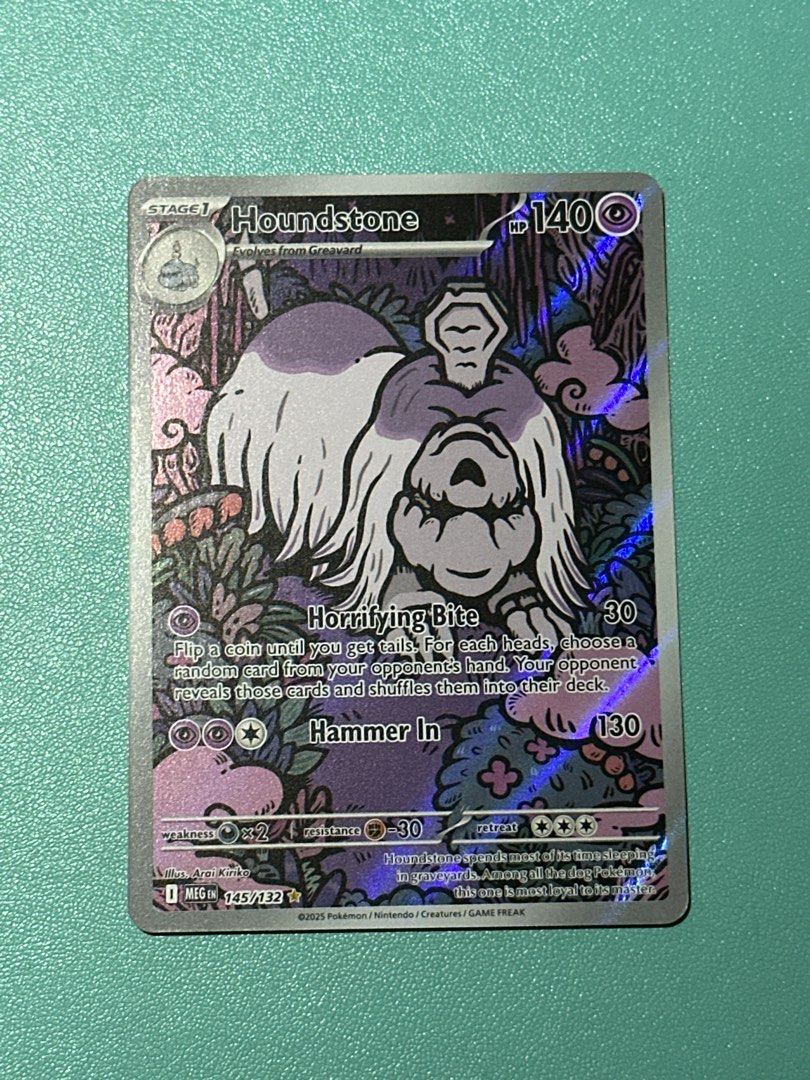 Houndstone Illustration Rare Pokemon Card mega evolution, Hobbies ...
