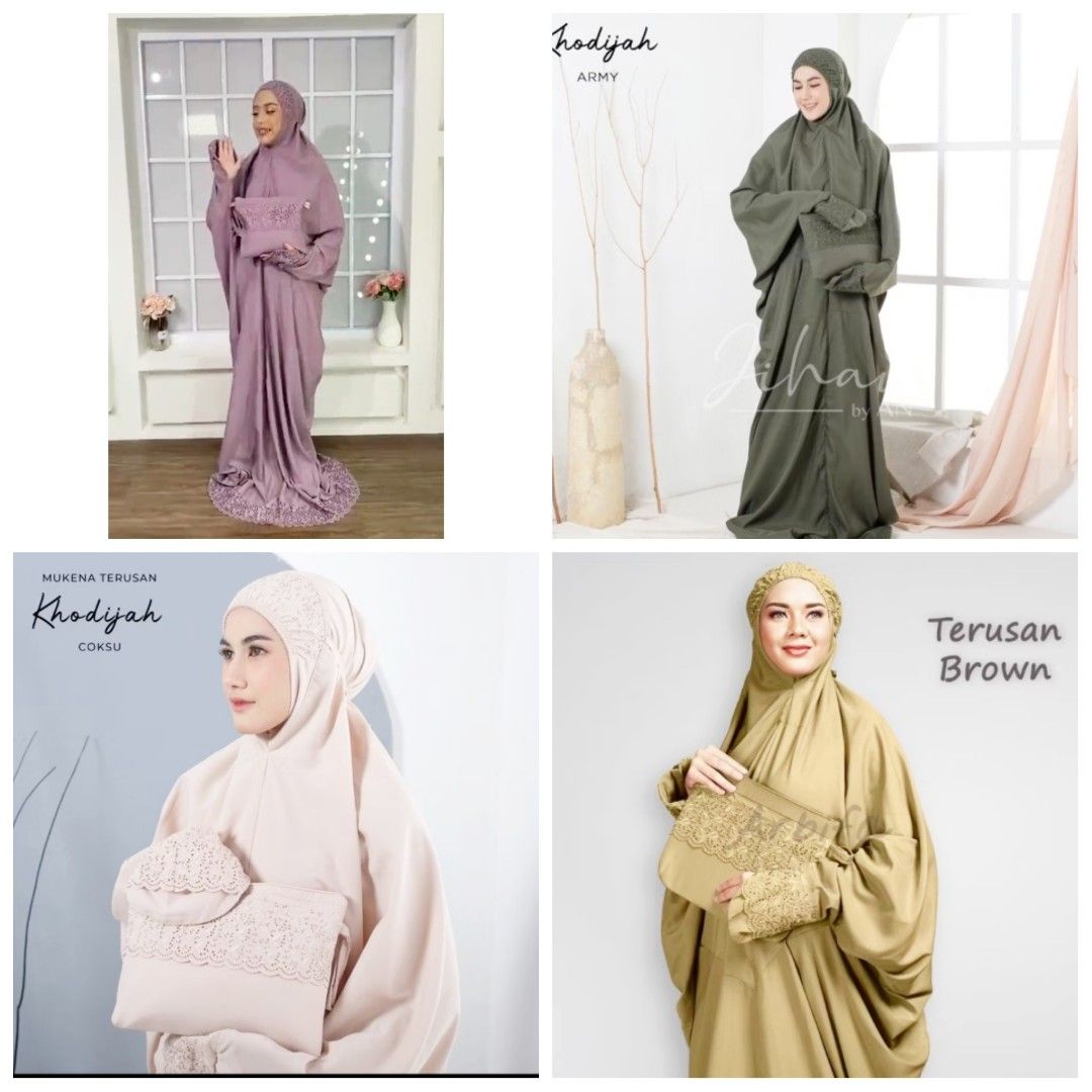 Jumbo size Telekung Traveling Pasteleena Cotton Premium Embroidery With ...