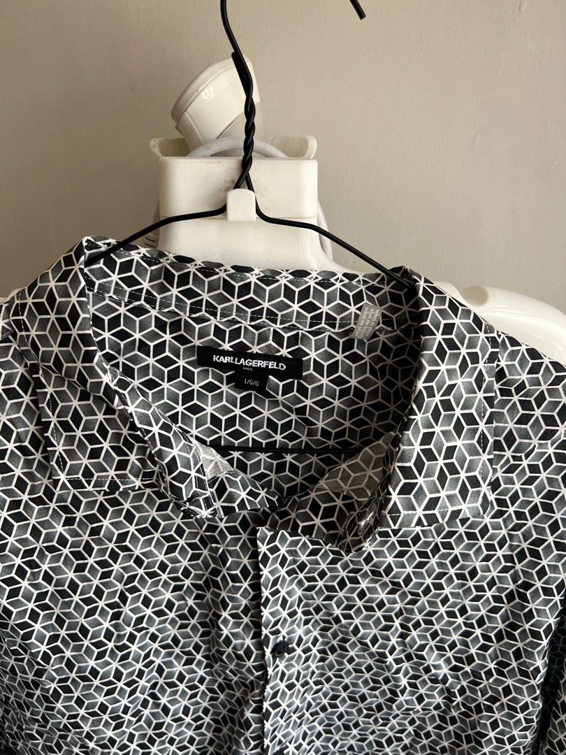 Karl Lagerfeld Geometric Print Shirt, Men's Fashion, Tops & Sets ...