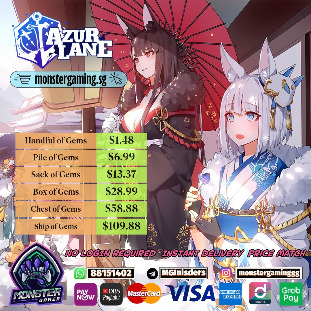 [NO LOGIN, 24/7 Web Delivery] Cheapest Azur Lane Gems in Singapore ...