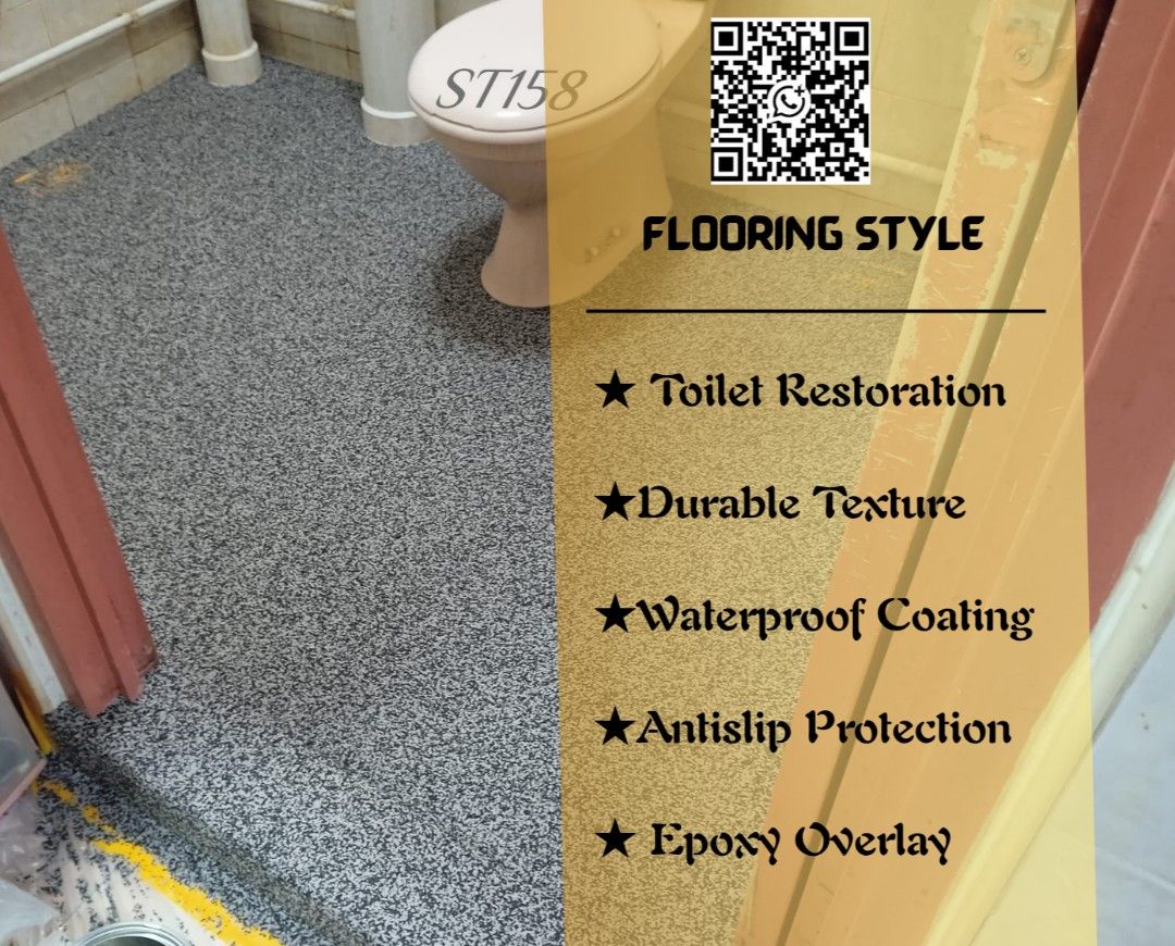 Overlay Epoxy Flakes Floor /Overly flooring /Epoxy Service /Toilets ...