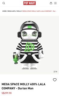 POP MART x Kennyswork Mega Space Molly Lala Company-Durian Man, Hobbies ...