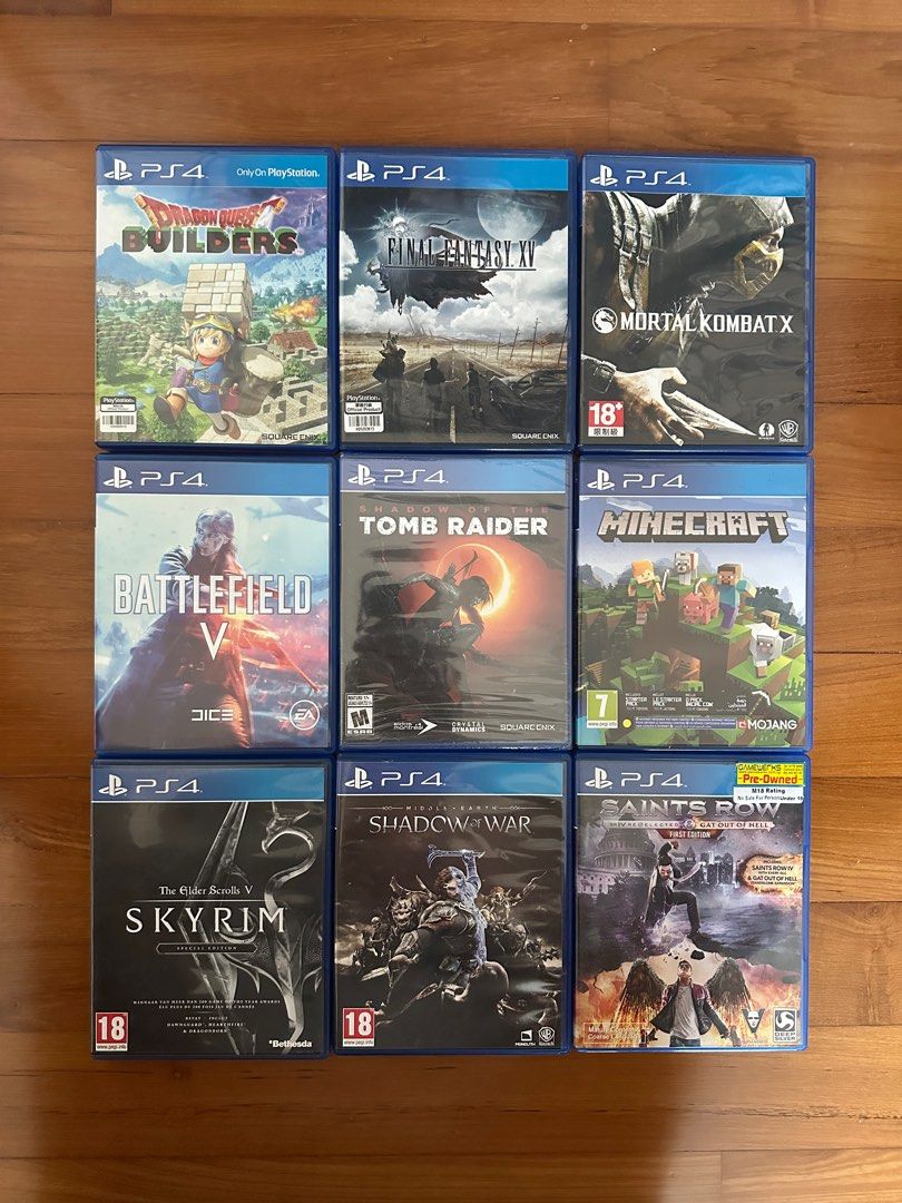 PS4 game Dragon quest builders / Final fantasy XV / Mortal kombat x ...