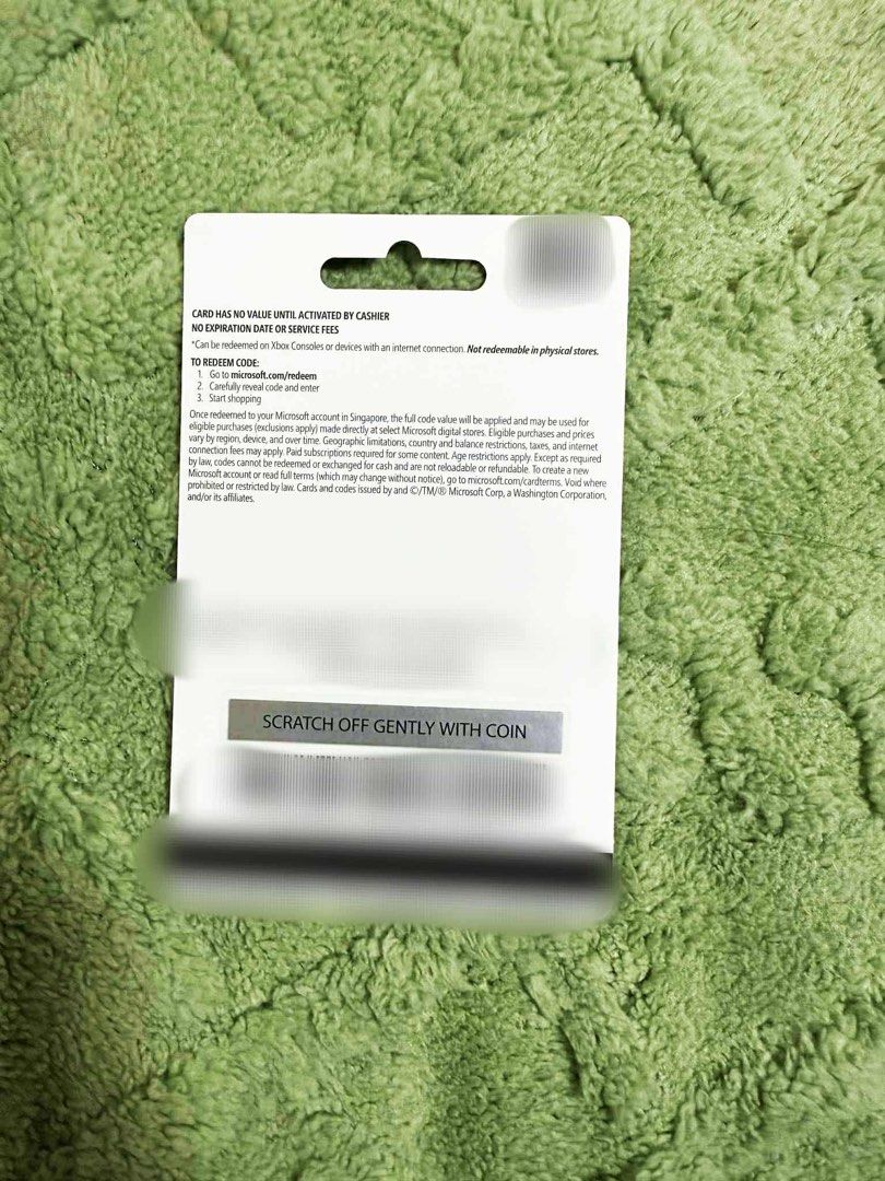xbox gift card code rubbed off