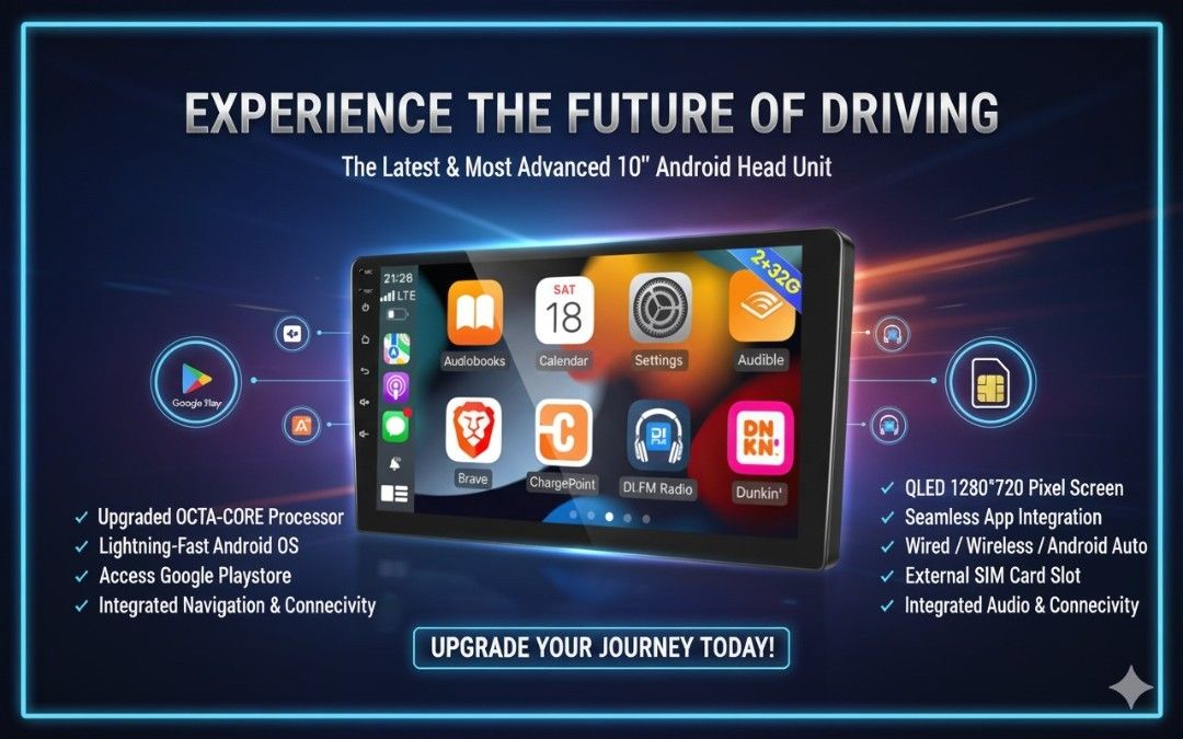 10" Android Head Unit T18 -New Set, Car Accessories, Electronics & Lights on Carousell