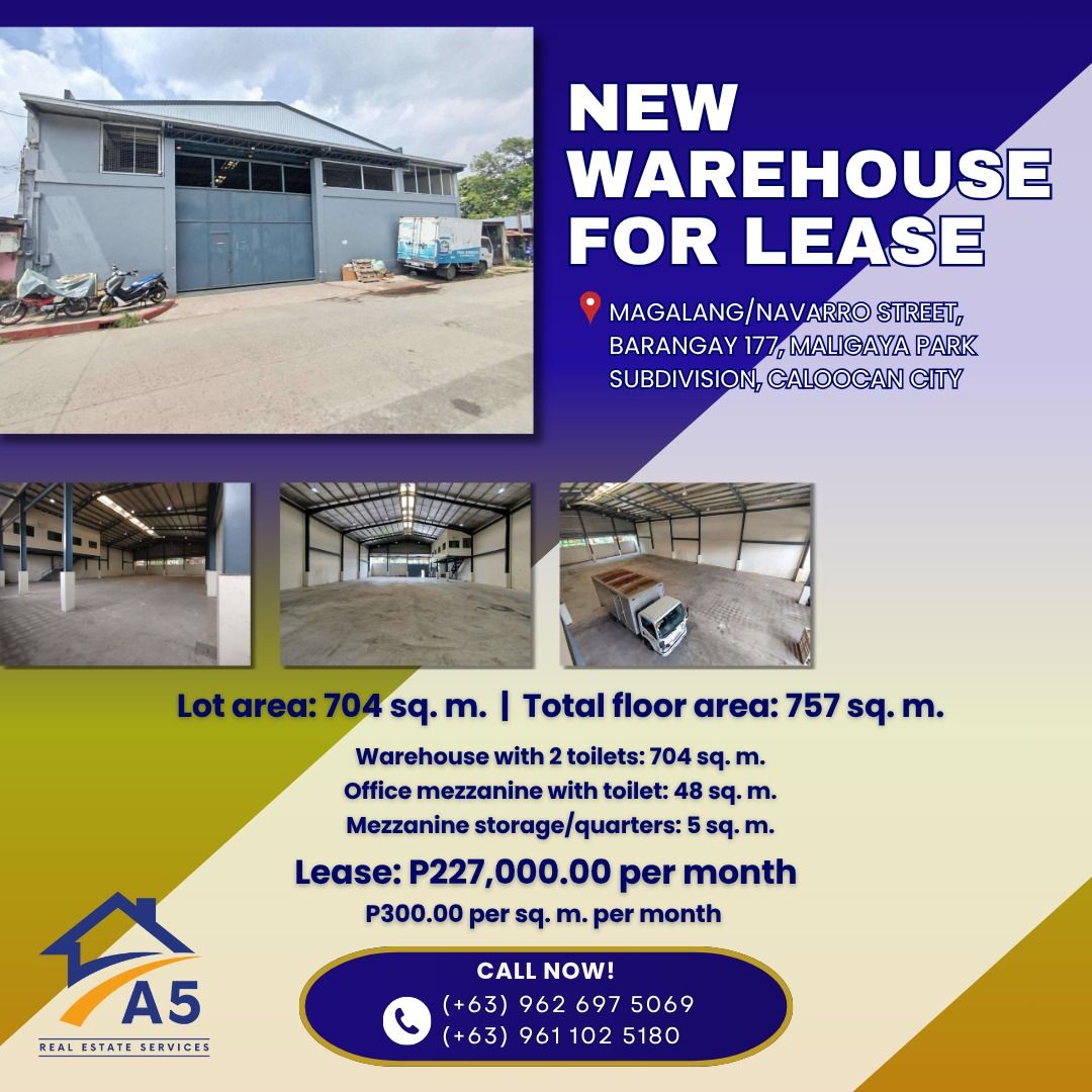 757 sq. m. New Warehouse for Lease in Maligaya Park Subdivision ...