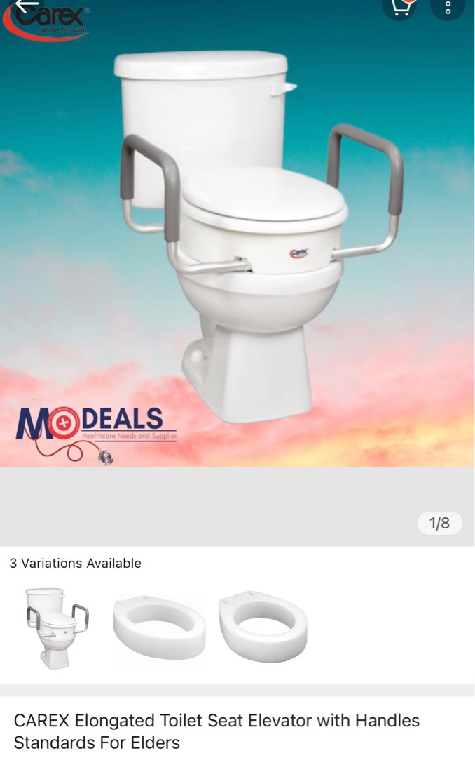 CAREX Elongated Toilet Seat Elevator, Furniture & Home Living, Bathroom ...
