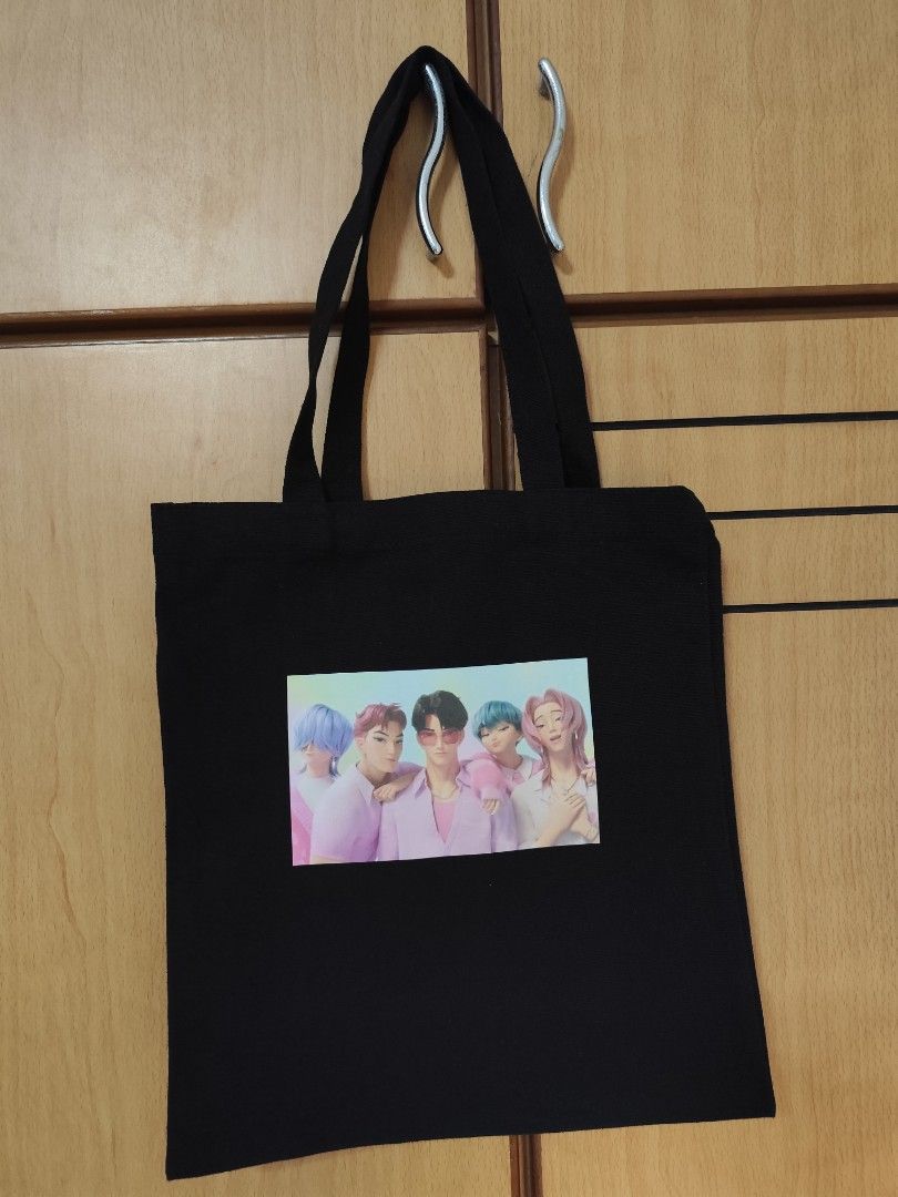 Customized K-Pop Demon Hunters Black Tote Bag, Women's Fashion, Bags ...