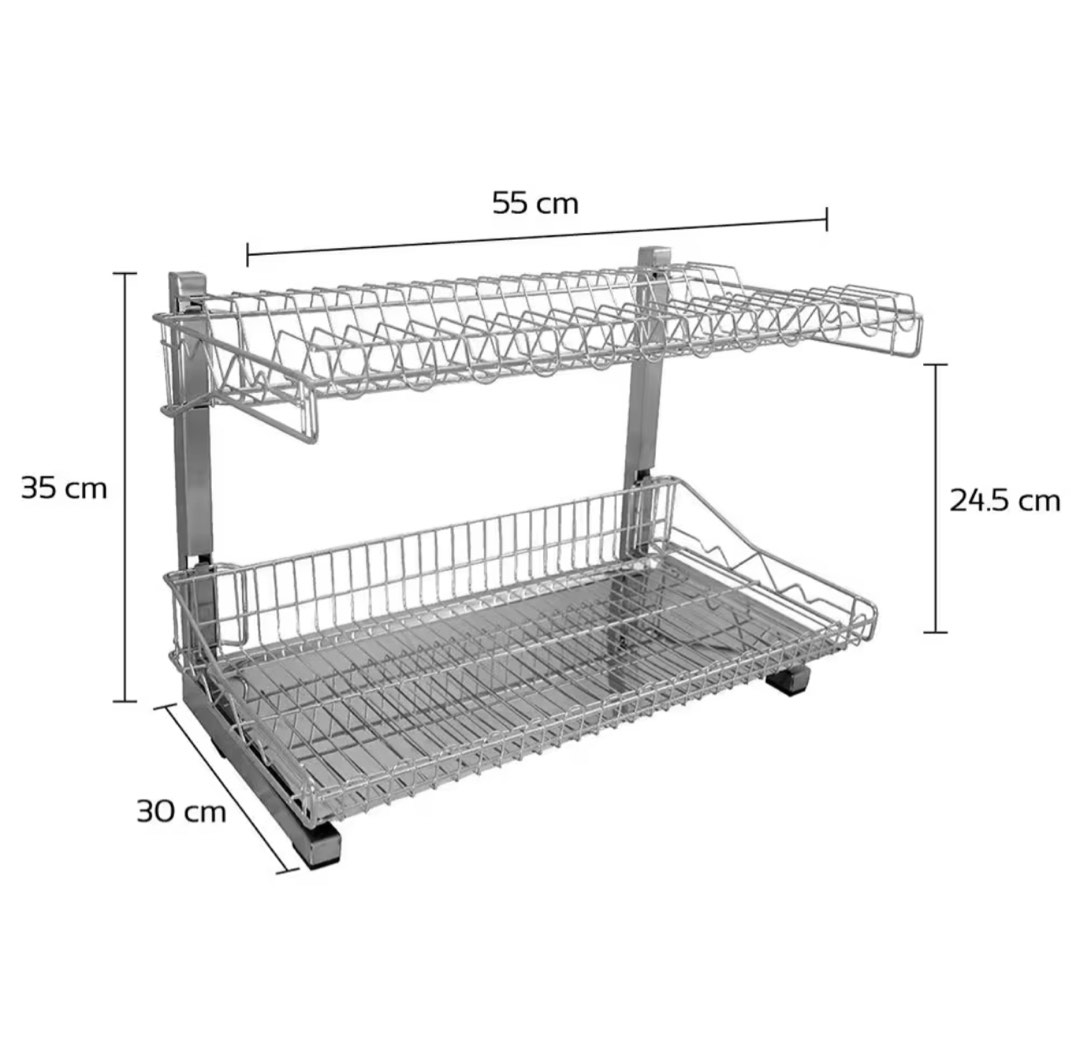 Dish Rack 2 tier drying plate rack stainless steel 304, Furniture ...