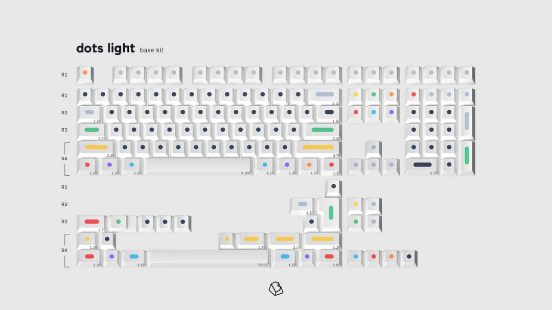GMK Dots Light Base Kit Keycaps With Rainbow kit add on, Computers ...