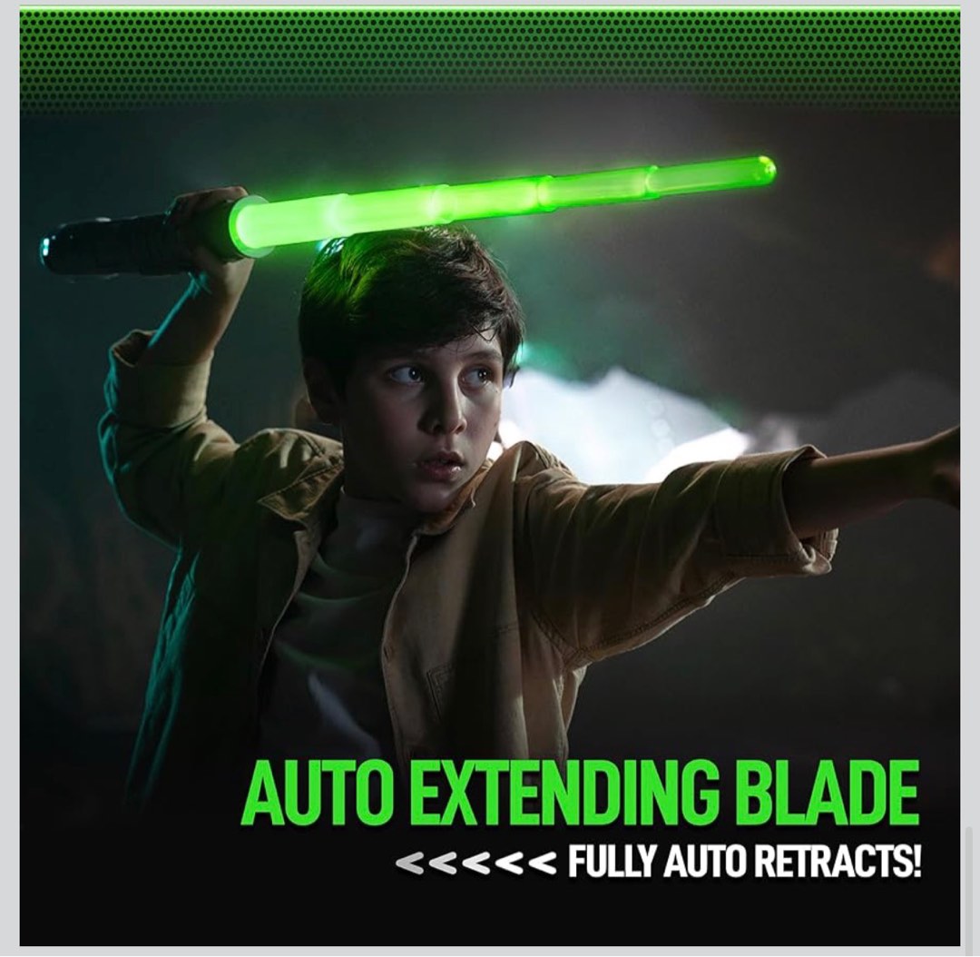 Goliath Power Saber Auto Extending Lightsaber Blade (Green), Hobbies ...