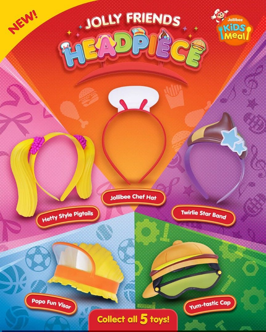 Jollibee Kids Meal Jolly Friends Headpiece POPO FUN VISOR October 2025 ...