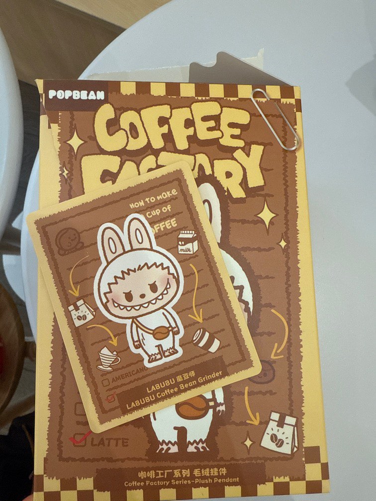 (BNIF) LABUBU plush pendant - Popmart POP BEAN Coffee Factory Series ...