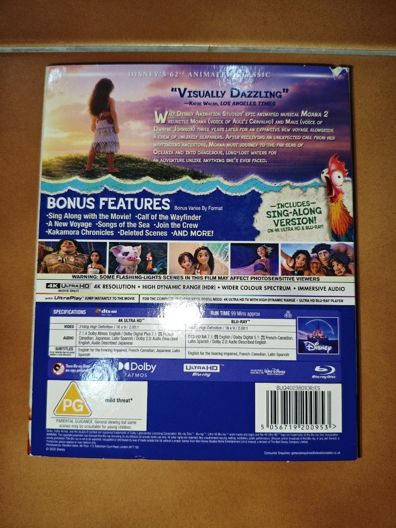 Disney's Moana 2 4K Ultra HD + Blu-ray, Hobbies & Toys, Music & Media ...