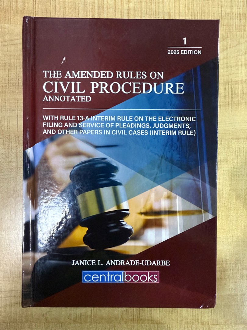 The Amended Rules on Civil Procedure 1 (2025) by Janice L. Andrade-Udarbe, Hobbies & Toys, Books ...