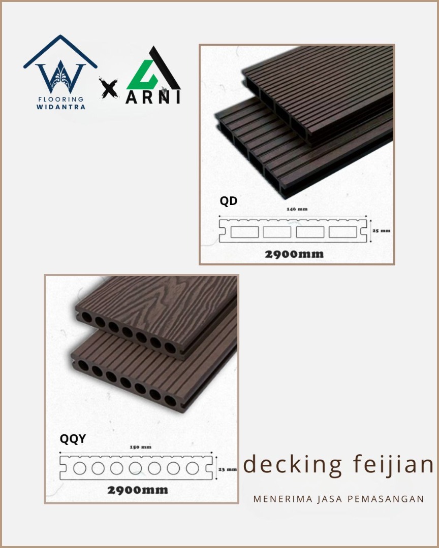 WPC DECKING FEIJIN MOTIF KAYU TEBAL 24mm/23mm, Perabotan Rumah di Carousell
