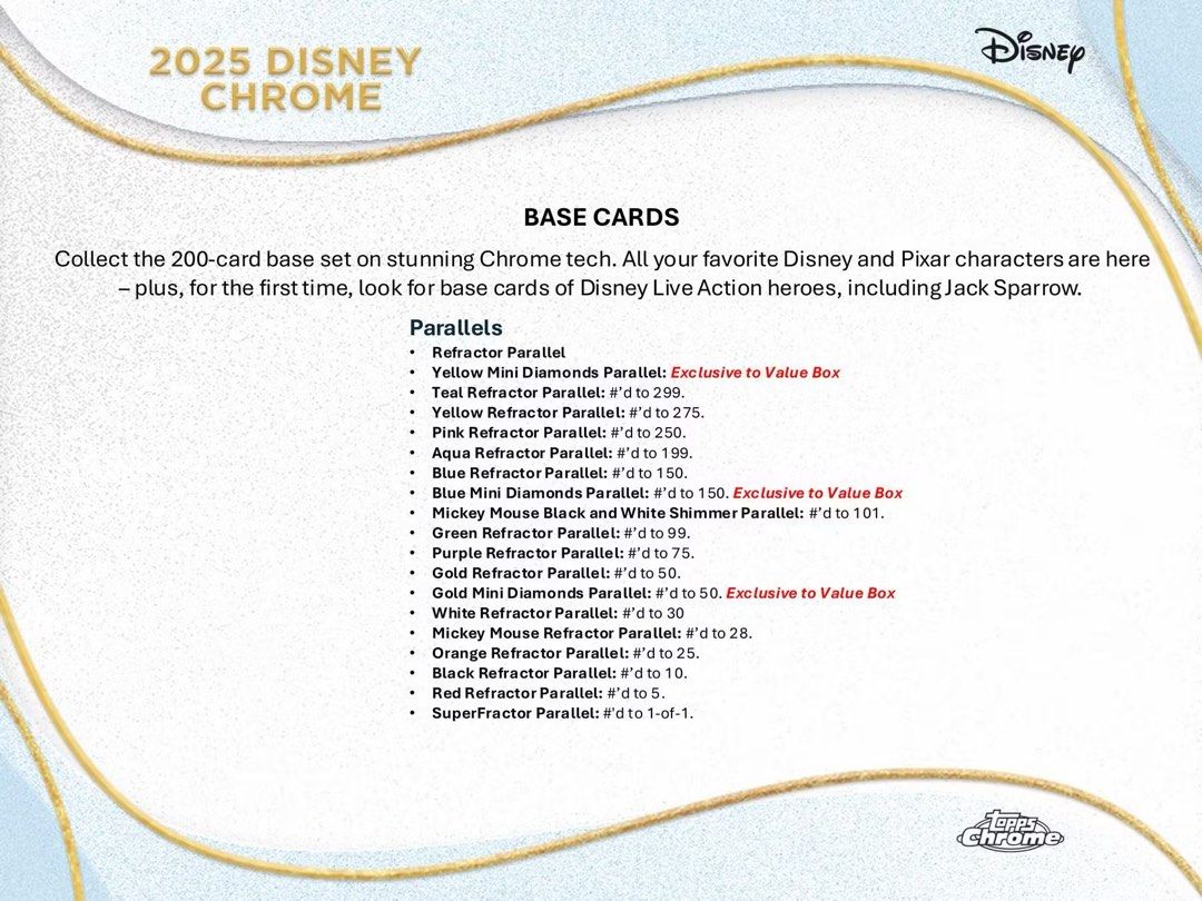 2025 TOPPS DISNEY CHROME VALUE BOX, Hobbies & Toys, Toys & Games on ...