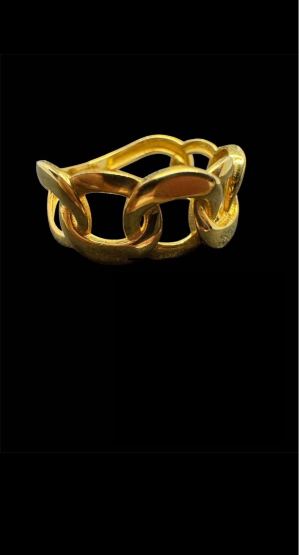 💍 Modern Chain (Curb) Link Ring (18K), Women's Fashion, Jewelry ...