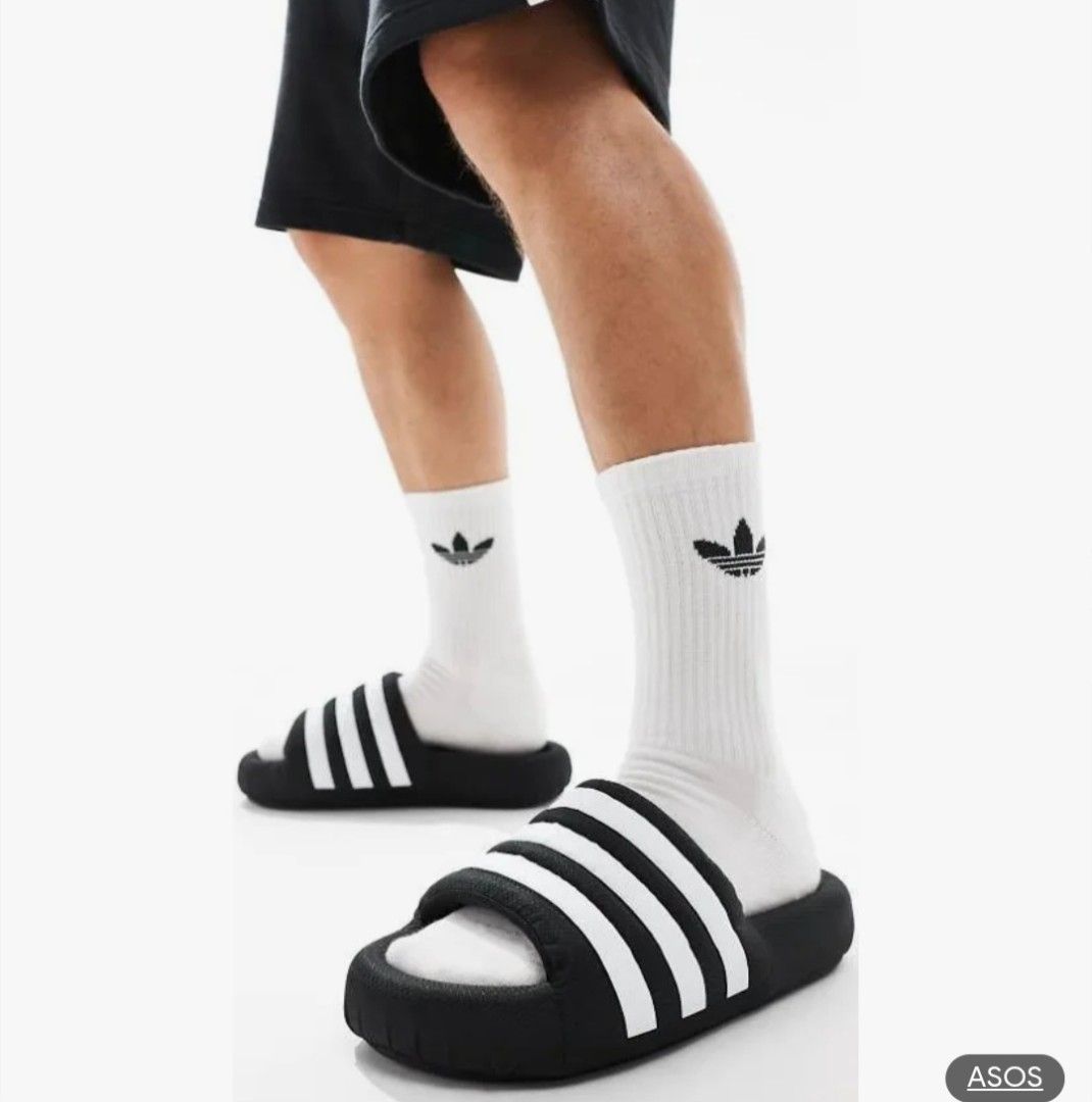 Adidas Originals Adilette 24 Sliders - Black/White, Men's Fashion ...
