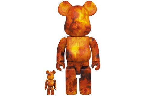 400% + 100% Bape baby Milo camo shark red bearbrick be@rbrick, Hobbies ...