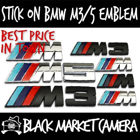 [BMC] BMW M/M3/M5 Logo Stick On Decal Badge Label Metallic Sporty Car ...