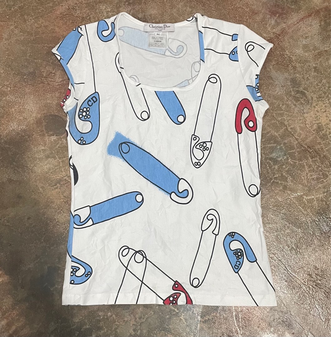 Christian Dior vintage safety pin top, Women's Fashion, Tops, Blouses ...