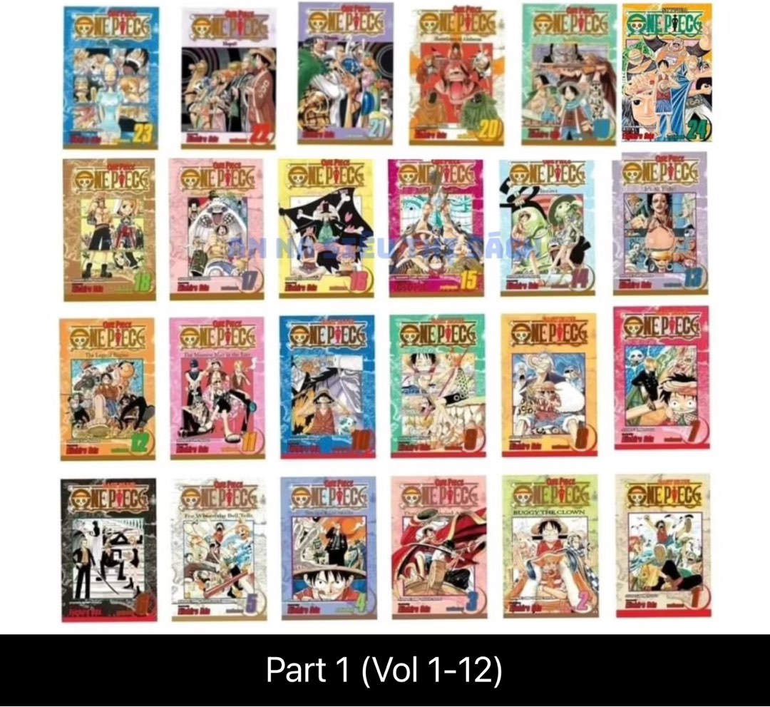 English One Piece Manga Comic Books- Part 1 (Vol 1-12) 12 books ...