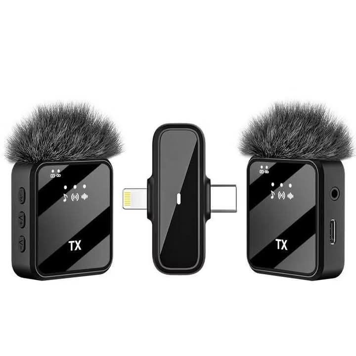 F15-2 Wireless Lavalier Microphone Portable Audio Video Recording Mini ...