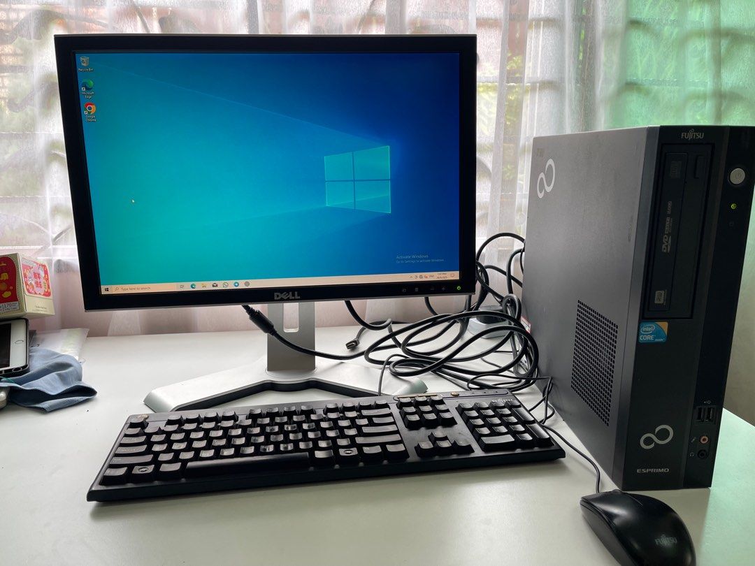 Fujitsu Esprimo Desktop PC with Dell Monitor, Computers & Tech ...