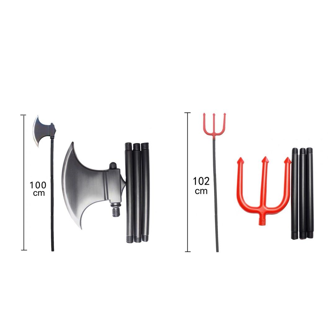 Halloween party Stage Props Sickle Double-Sided Axe Red Three-Pronged ...
