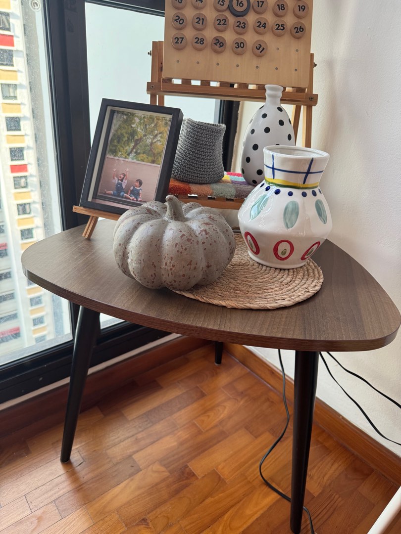 Mid-Century Modern Triangle Side Table, Furniture & Home Living ...