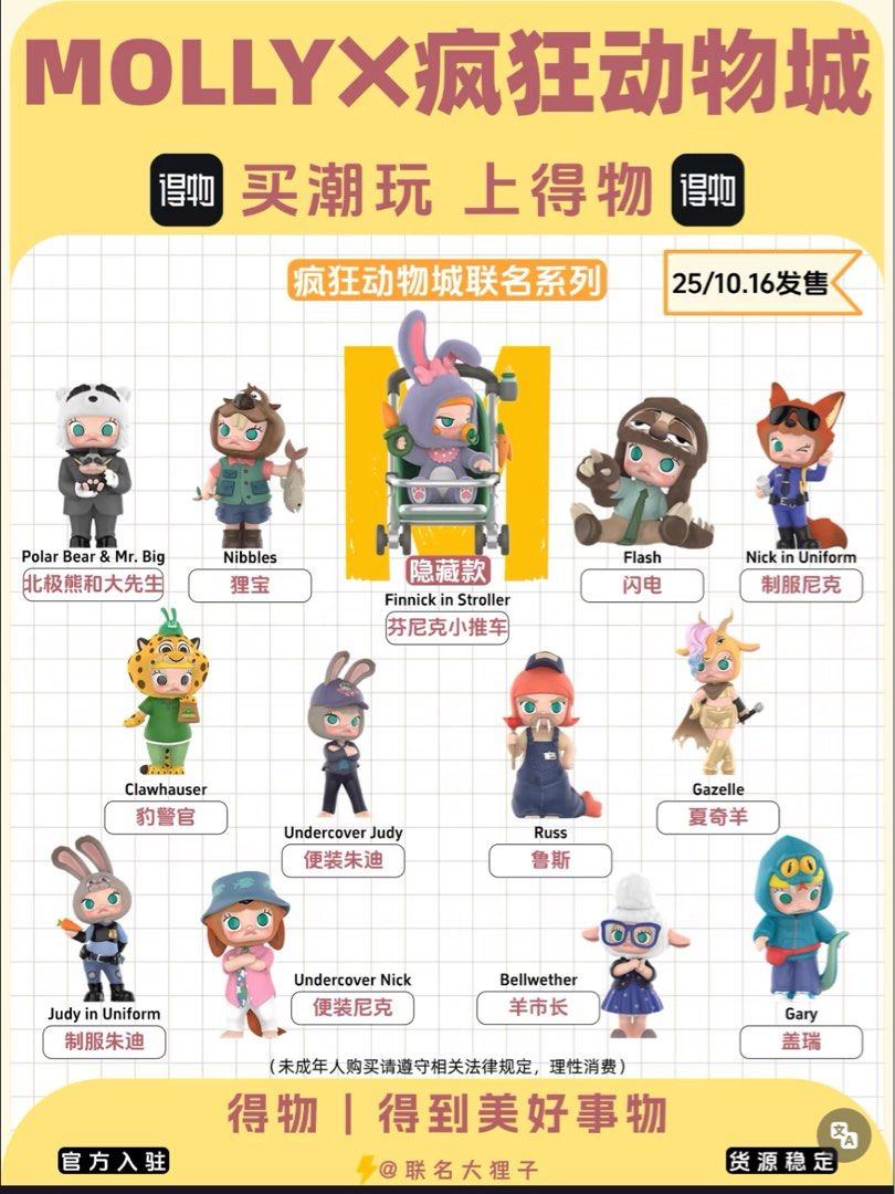 Molly x Zootopia Blind Box Figures, Hobbies & Toys, Toys & Games on ...