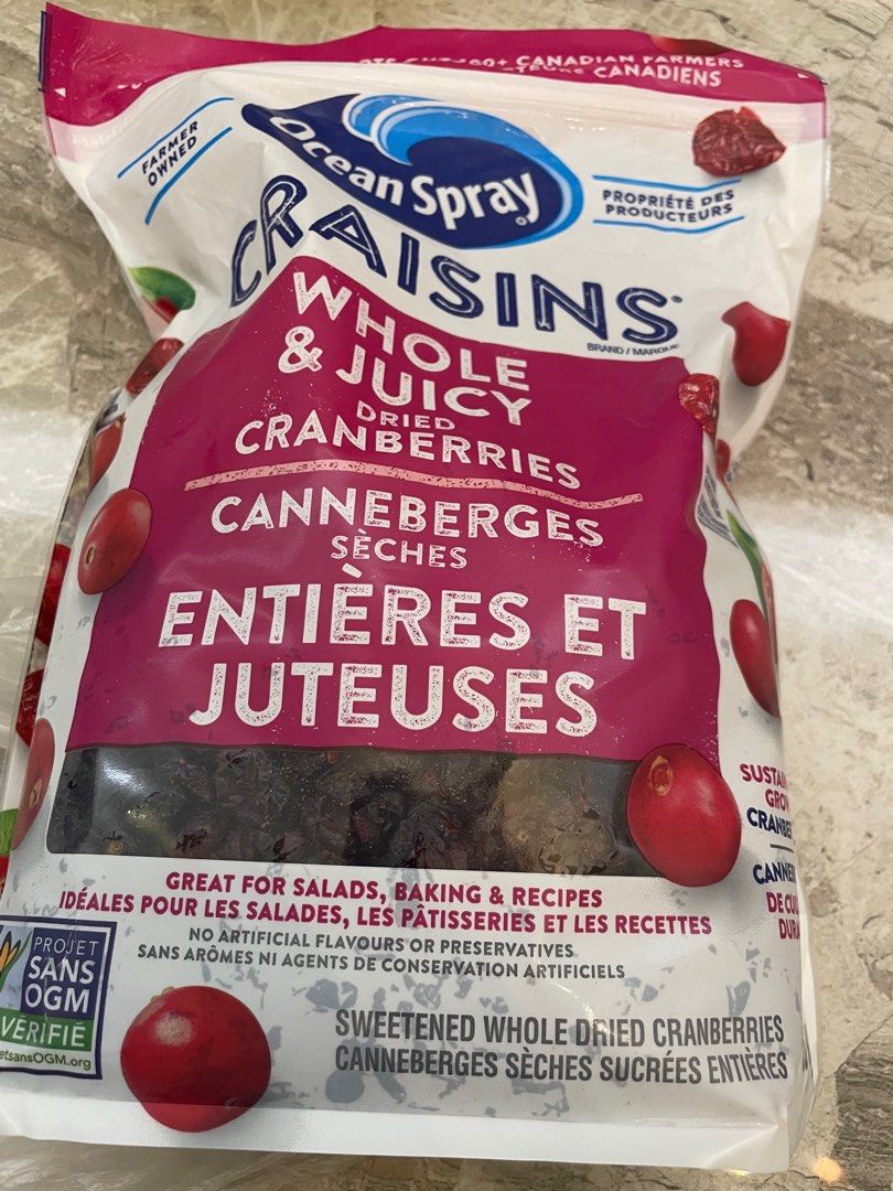 Ocean Spray Craisins(new and not opened yet), 嘢食 & 嘢飲, 包裝食物&即食食物 ...
