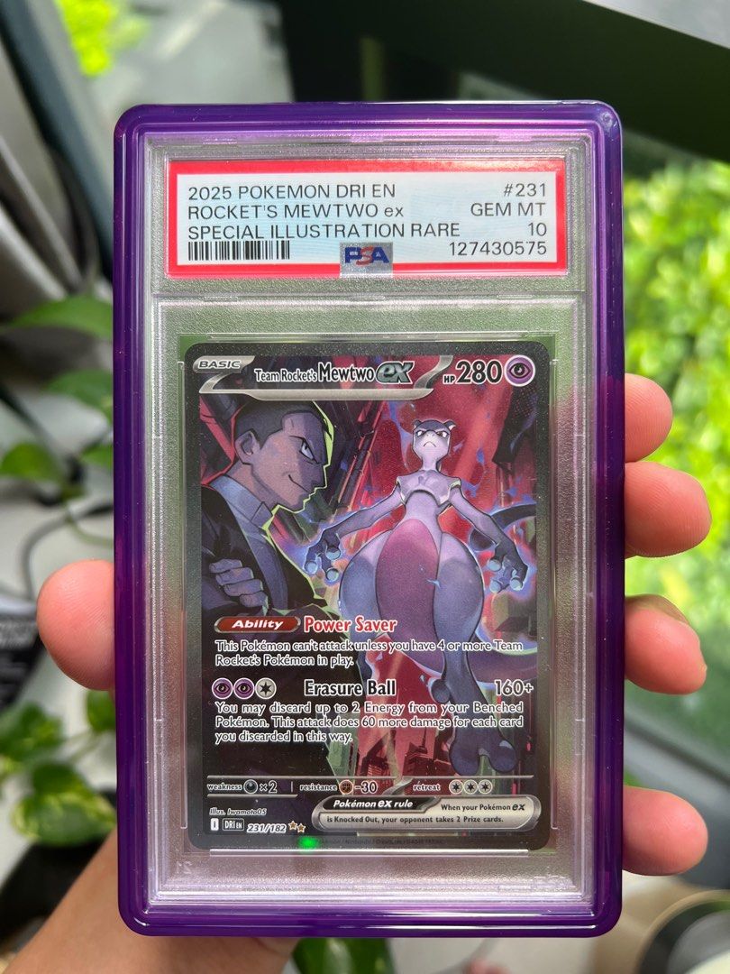 Pokemon TCG Rocket's Mewtwo ex SIR Destined Rivals DR PSA 10, Hobbies ...