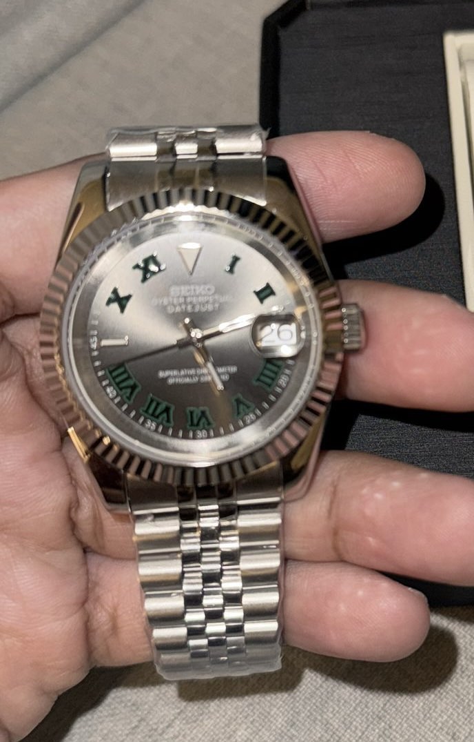 Seiko mod WIMBLEDON Datejust Watch, Men's Fashion, Watches ...