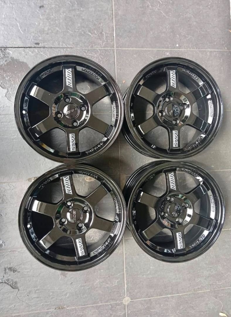SPORT Rim TE37 15" MYVI SAGA BEZZA VIOS CITY JAZZ YARIS ALMERA MAZDA2 ...