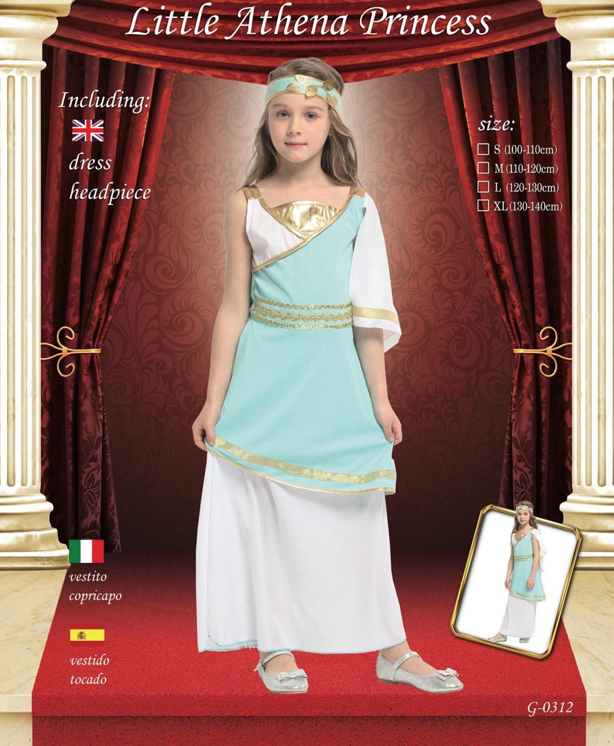 U.N costume /wisdom princess athena book character costume age: 5-12yrs ...